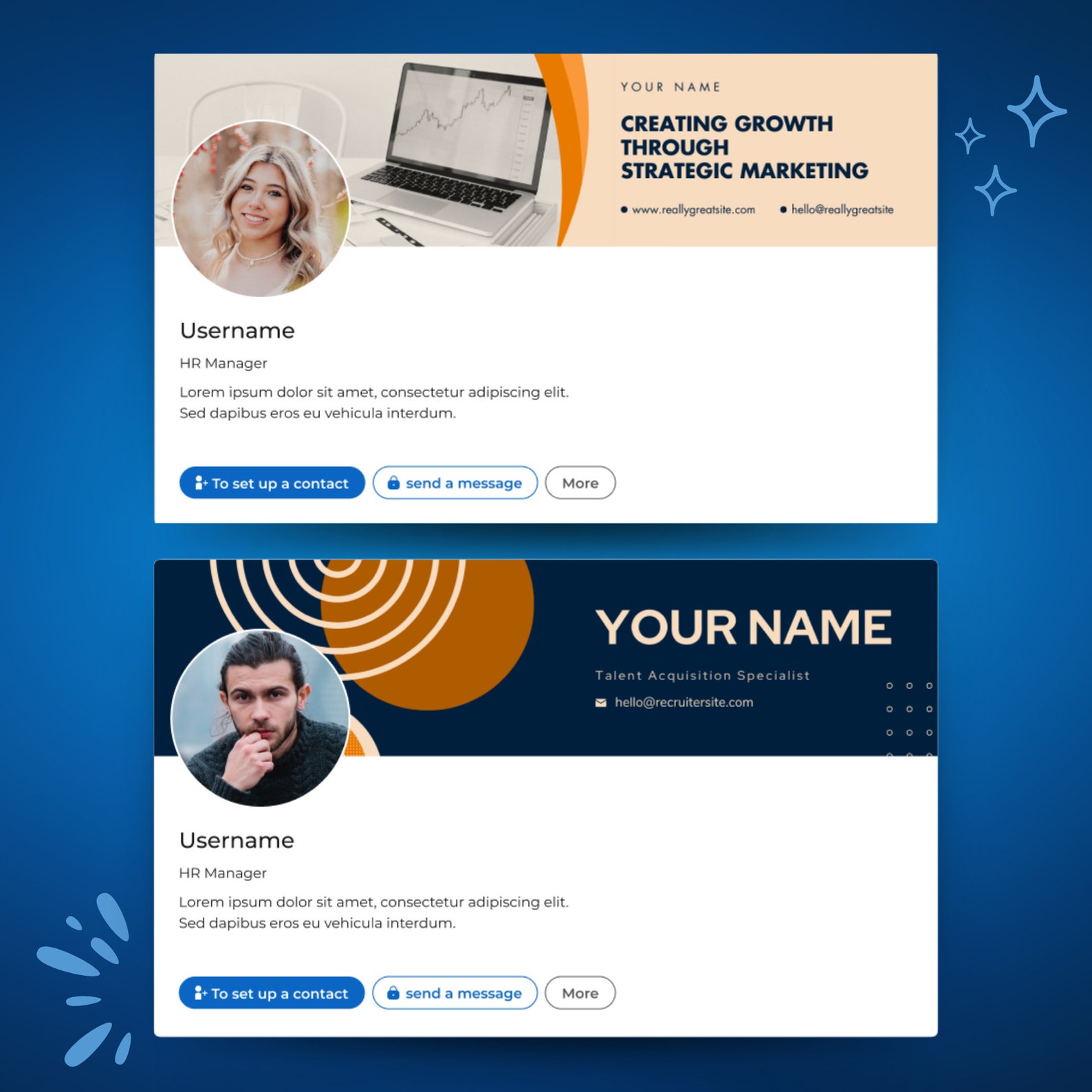 Linkedin Cover Header Banner | Professional Minimalist Editable Profile ...