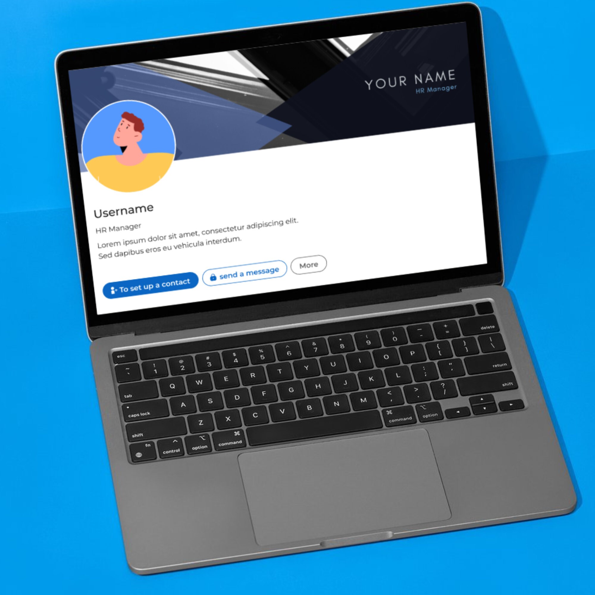 Professional Linkedin Blue Banner Header Cover | Minimalist Editable ...