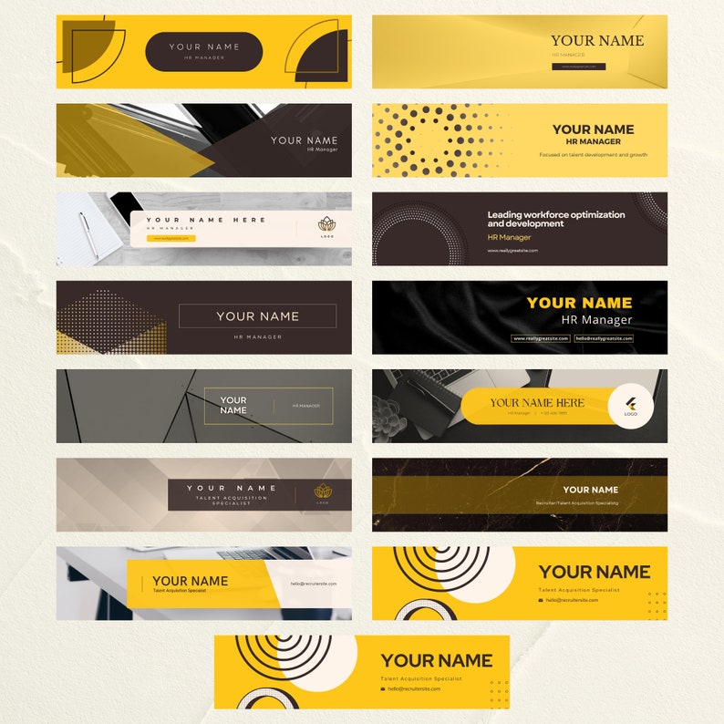 Professional Minimalist Linkedin Cover Banner | Yellow Editable Canva ...