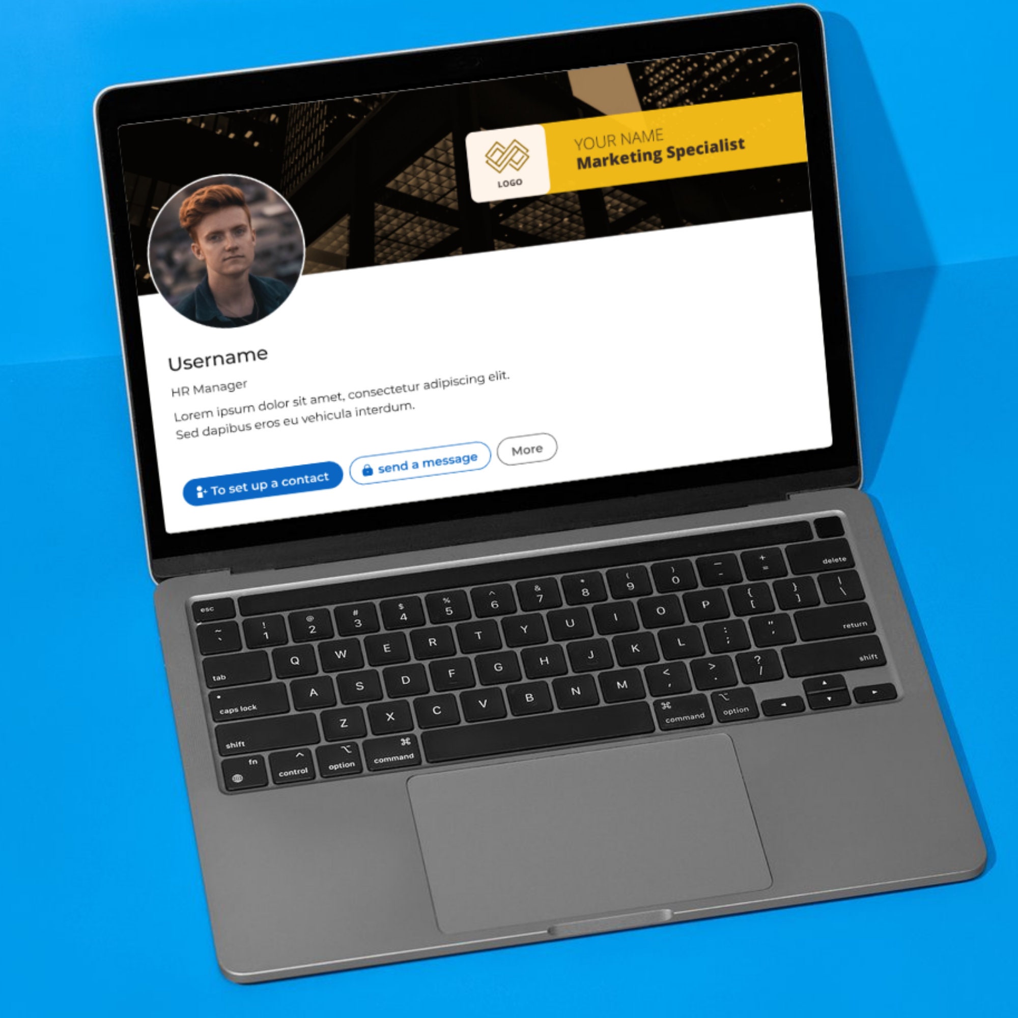 Professional Minimalist Linkedin Cover Banner | Yellow Editable Canva ...
