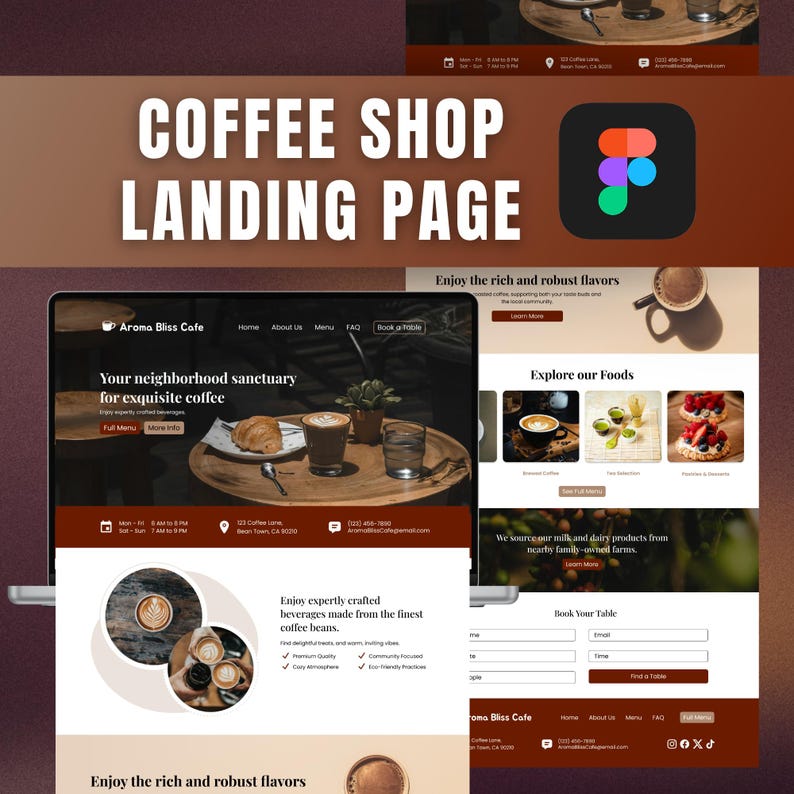 Cafe Landing Page Figma Template | Coffee Shop Editable Desktop Website ... Cafe Landing Page Figma Template | Coffee Shop Editable Desktop Website ...