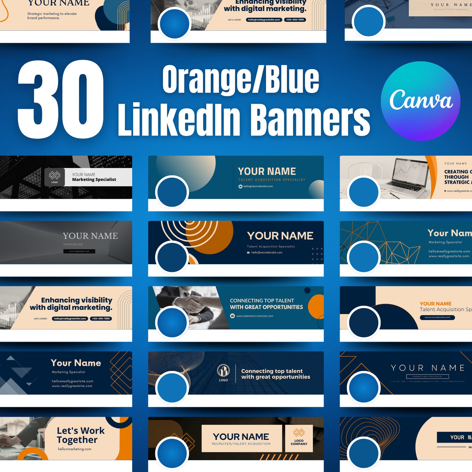 Linkedin Cover Header Banner | Professional Minimalist Editable Profile ...