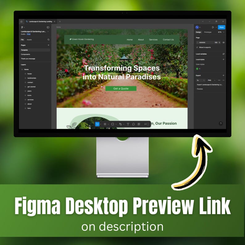 Figma Landing Page Template for Gardening & Landscaping Business Site | Editable Desktop Website ...