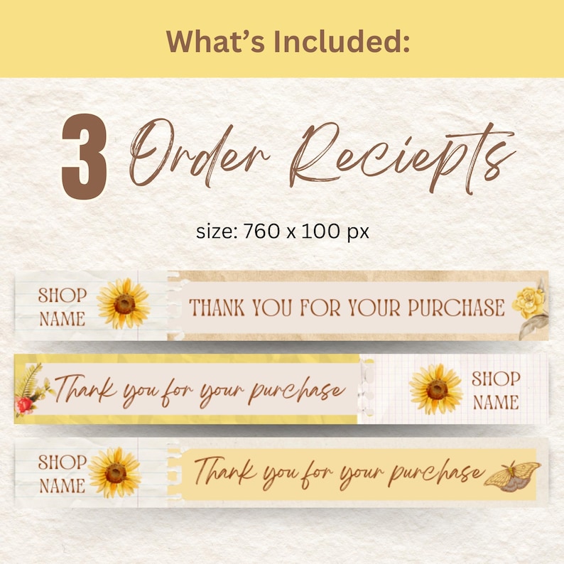 Etsy Shop Receipt Order Banner | Editable Canva Template | Etsy Store ...