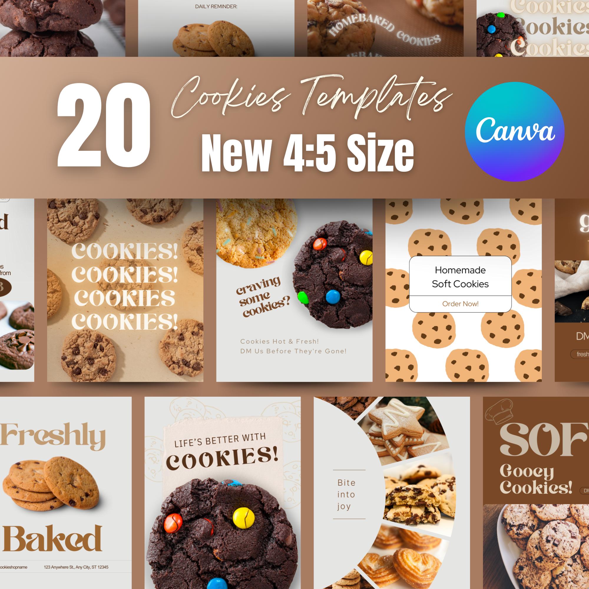 Cookie Shop Instagram Canva Templates | Editable IG Social Media Bakery ...