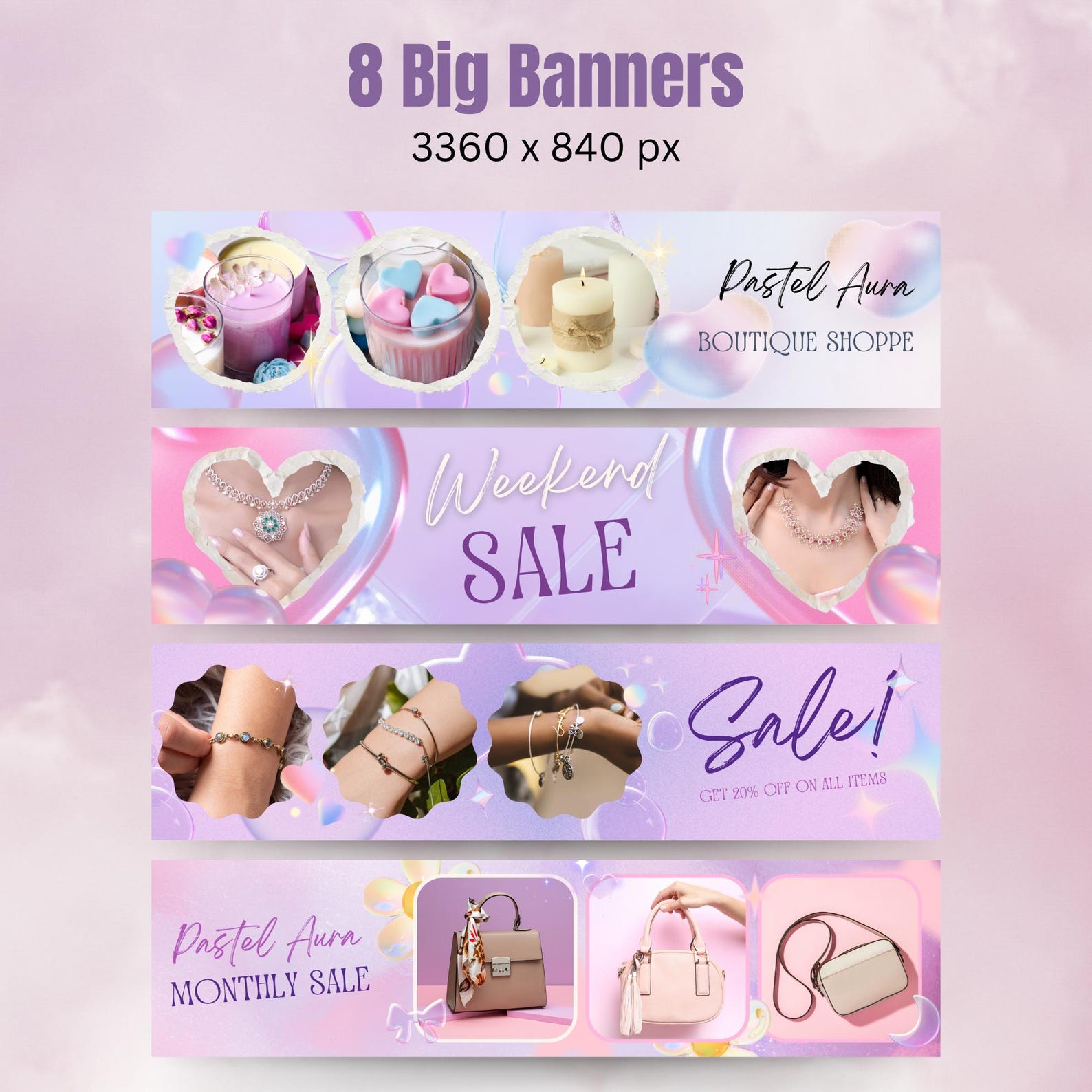 Etsy Shop Banner Templates Aesthetic Cute Store Banners Canva Kit ...