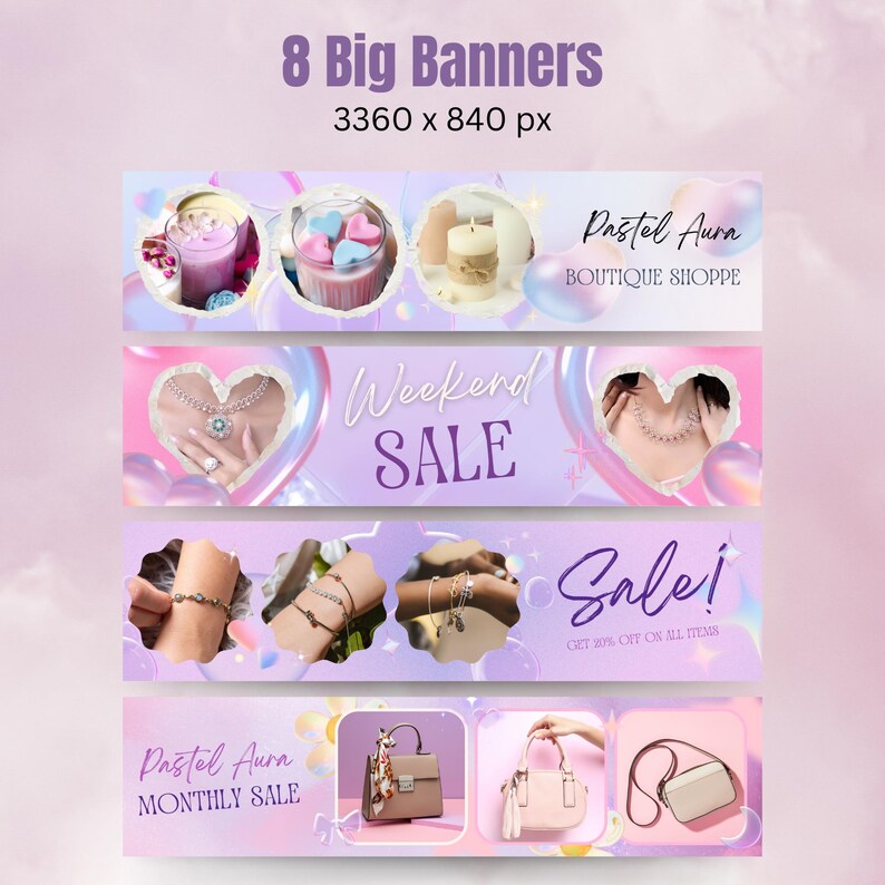 Etsy Shop Banner Templates Aesthetic Cute Store Banners Canva Kit ...