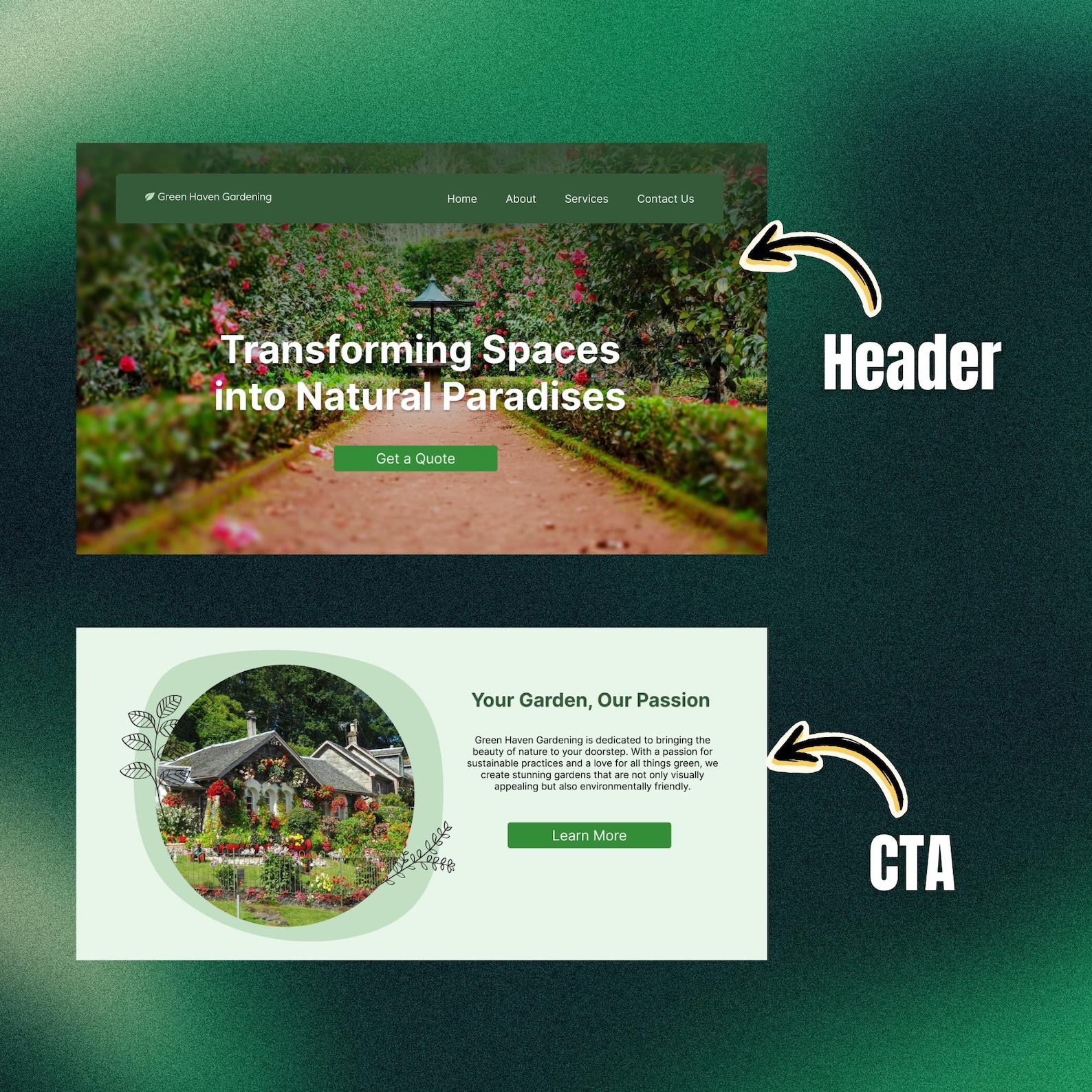 Figma Landing Page Template for Gardening & Landscaping Business Site ...