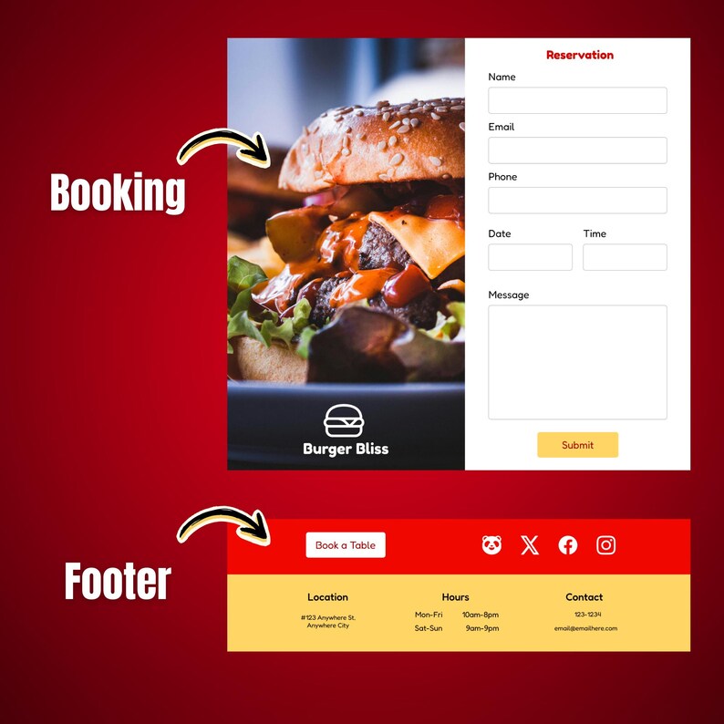 Figma Landing Page Template for Burger Bar Restaurant | Fast Food Chain ...