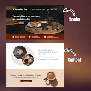 Cafe Landing Page Figma Template | Coffee Shop Editable Desktop Website ...