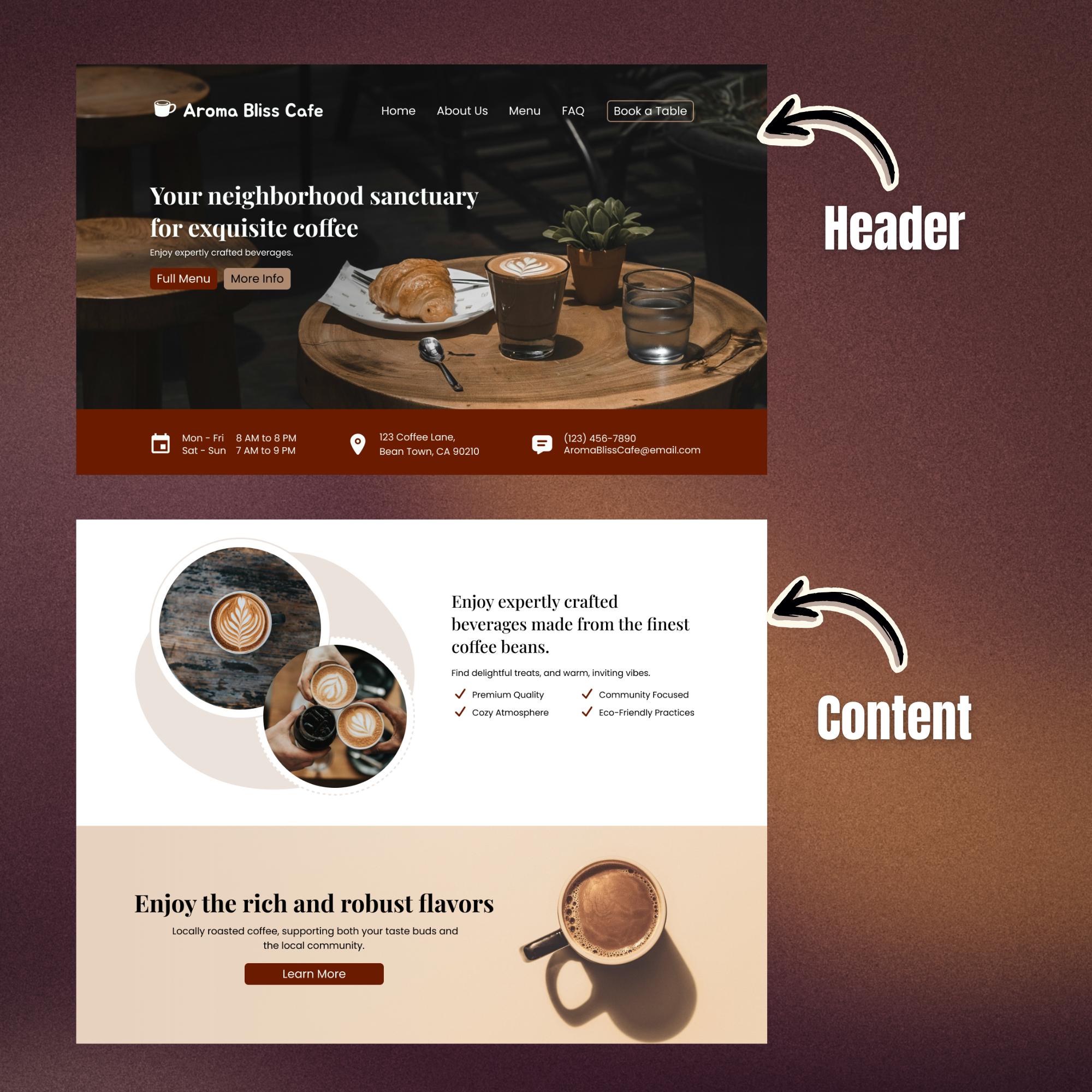 Cafe Landing Page Figma Template | Coffee Shop Editable Desktop Website ...