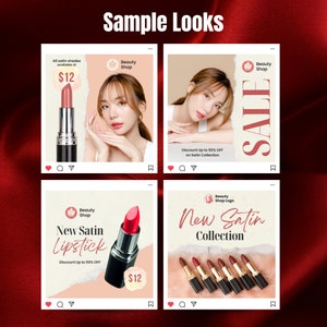 Editable Lipstick Canva Social Media Post Templates | Perfect for ...