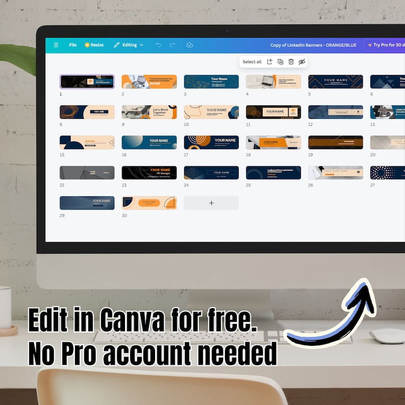 Linkedin Cover Header Banner | Professional Minimalist Editable Profile ...