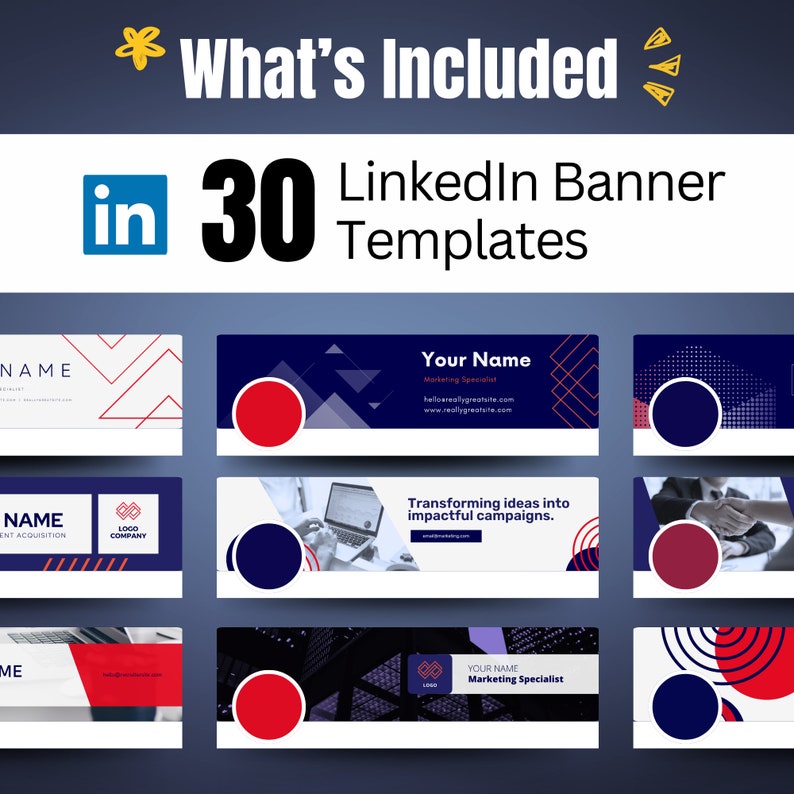 Minimalist Linkedin Header Banner Template Red Blue Editable Canva ...