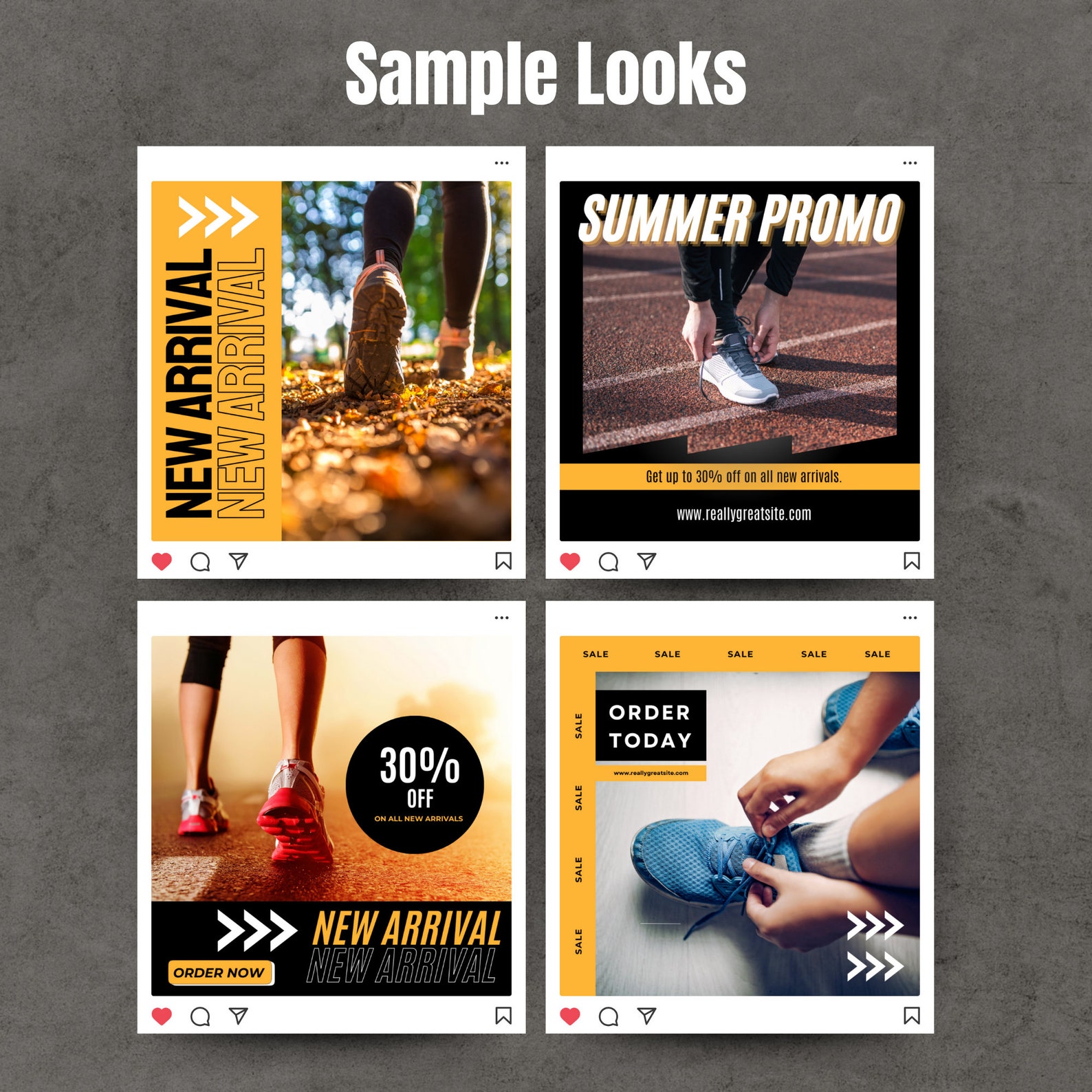 Sports Shoes Instagram Canva Templates | Editable Posts for Sneaker ...