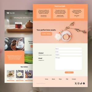Figma Landing Page Template for Tea Shop | Editable Desktop Website ...