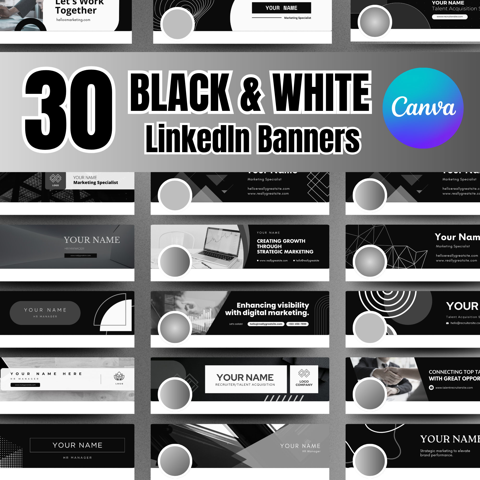 Professional Linkedin Banner Canva Template | Minimalist Header ...