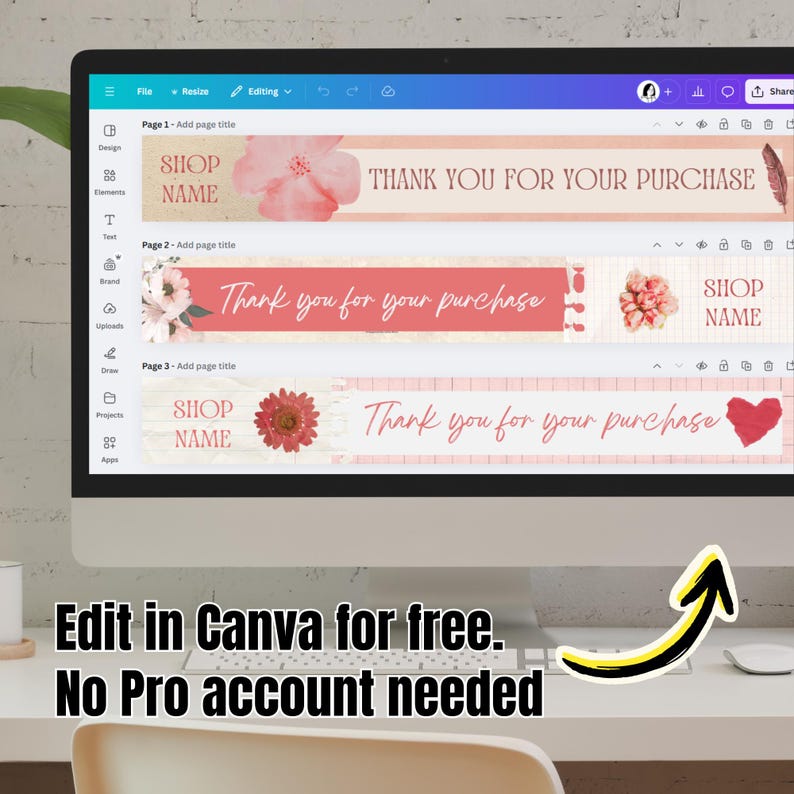 Etsy Order Receipt Banner Templates Editable in Canva | Etsy Shop ...