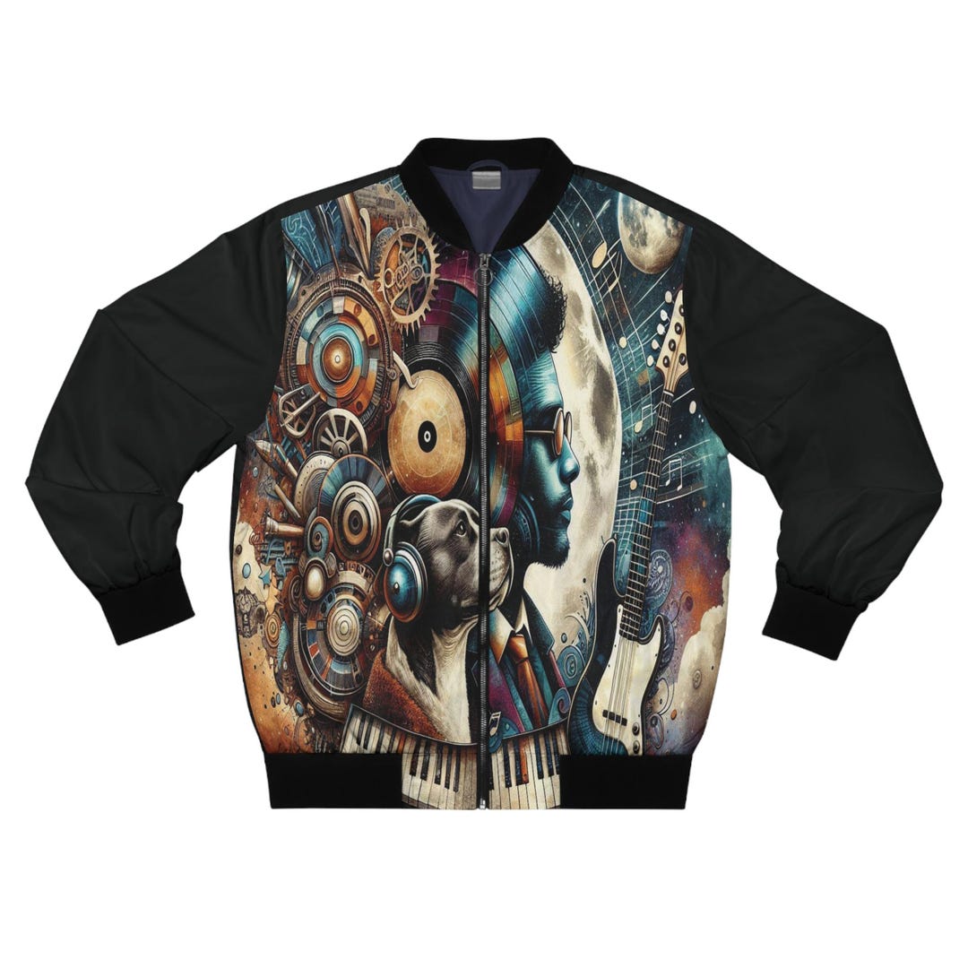 Black Men's Bomber Jacket ,men's AOP Bomber Jacket,streetwear Bomber ...