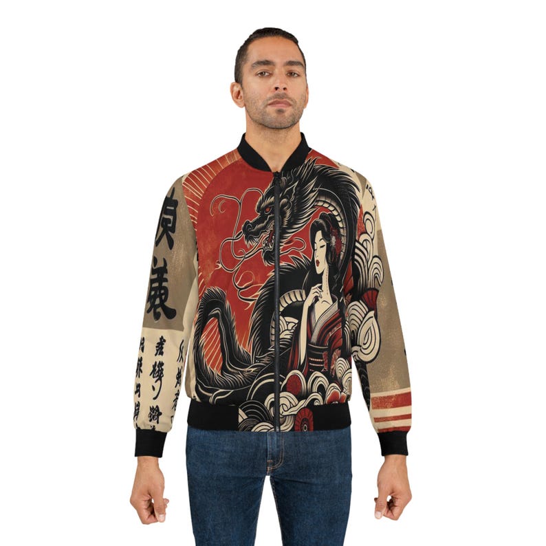 Vintage Japanese Men's Bomber Jacket ,men's AOP Bomber Jacket ...