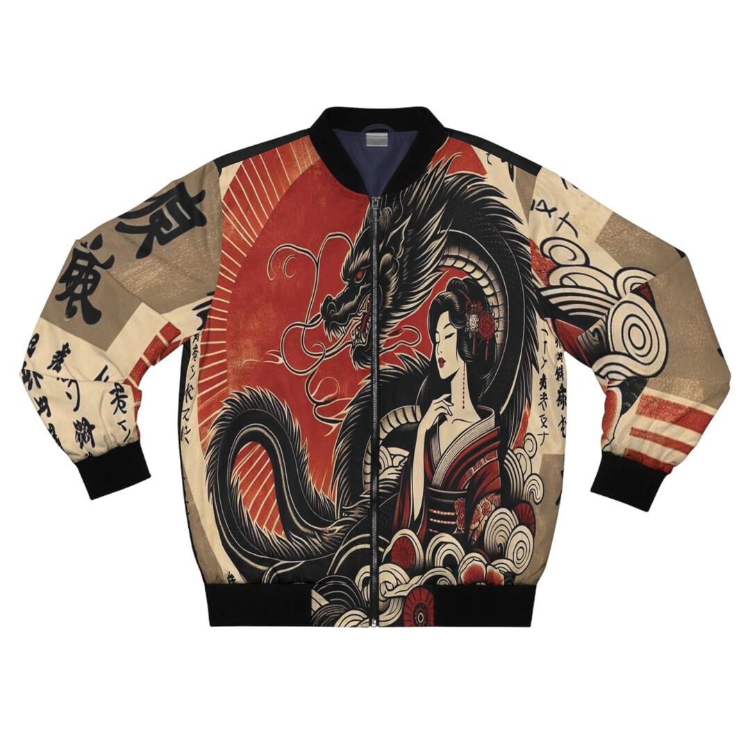 Vintage Japanese Men's Bomber Jacket ,men's AOP Bomber Jacket ...