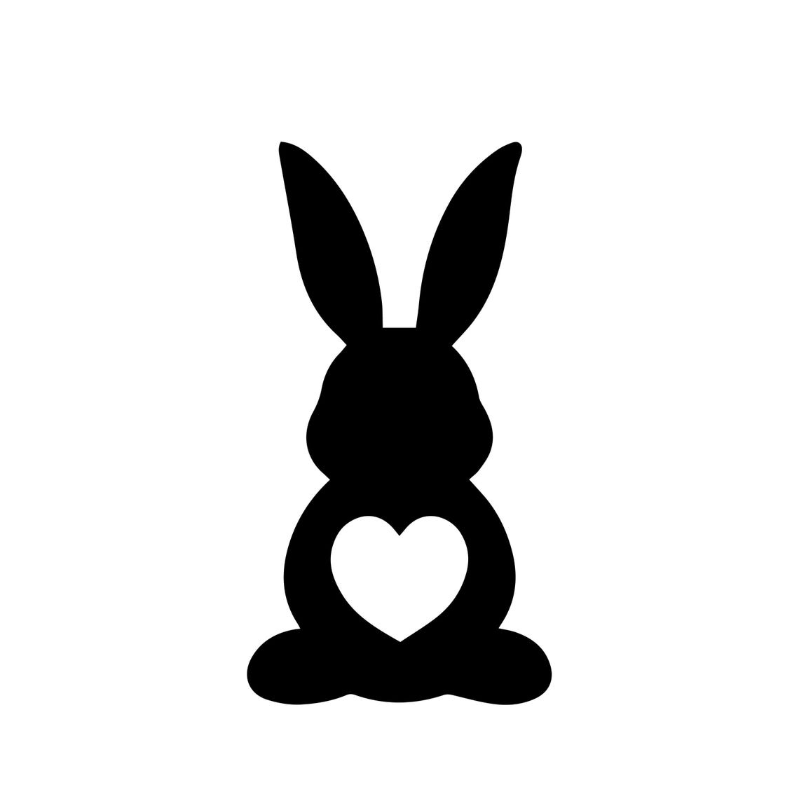Easter Bunny SVG Bundle: Rabbit Silhouette, Outline, Shape (digital ...