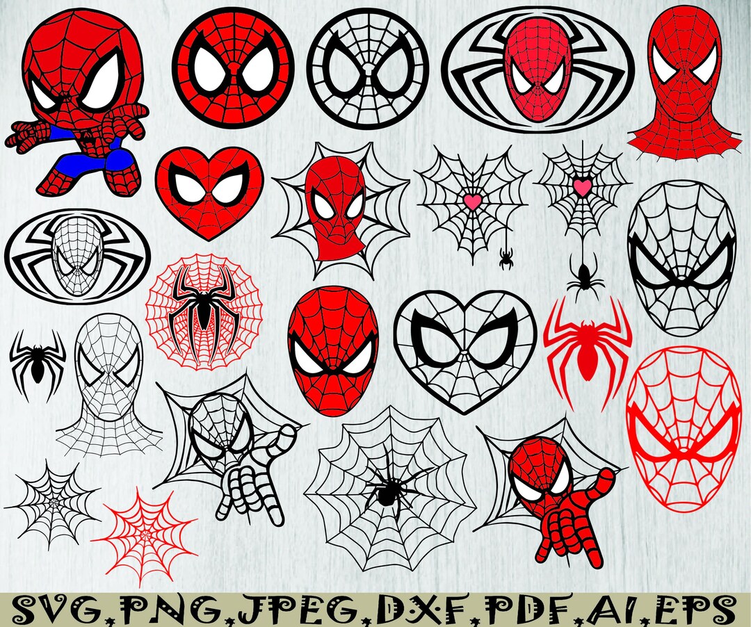 Spider Man Face Svg, Spiderman Svg, Spiderman Face Heart Valentine's ...