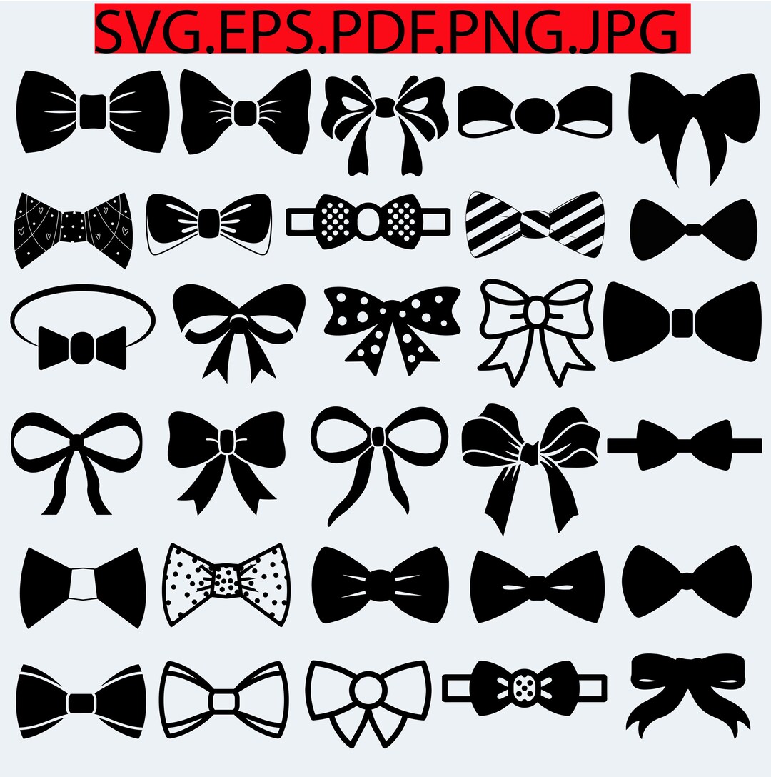 Bow Tie SVG Bundle, Bow Tie SVG, Present Svg, Ribbon Bow Svg, Svg Files ...