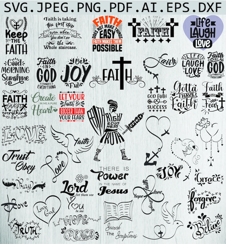Faith SVG Bundle, Faith Svg,cut Files, Christian Svg, Inspirational ...