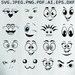 Cartoon Emotion Faces SVG Bundle: Smiley Face Clipart (digital Download ...