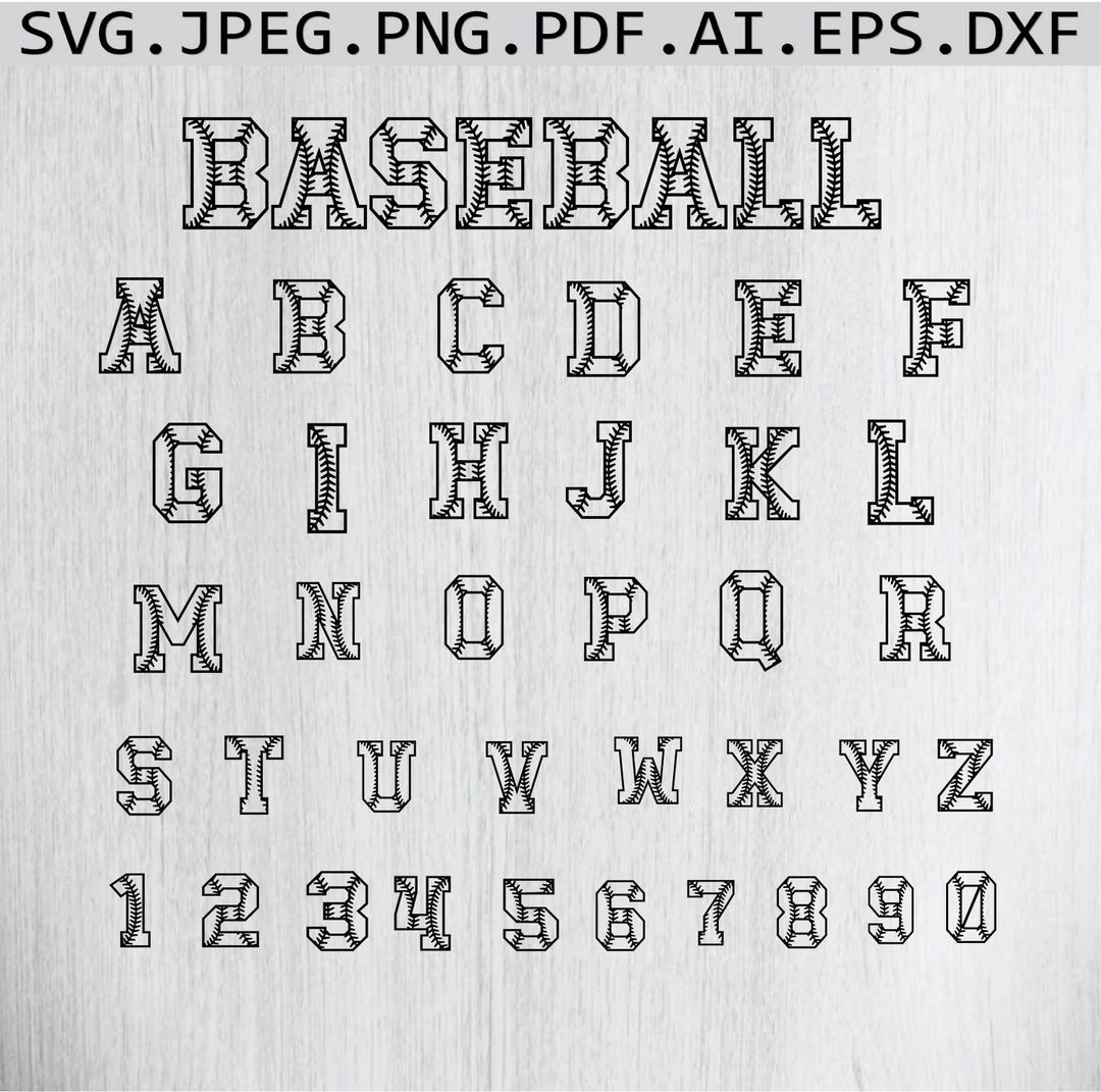 Baseball Font SVG: TTF, OTF, Text Tails (digital Download) - Etsy UK