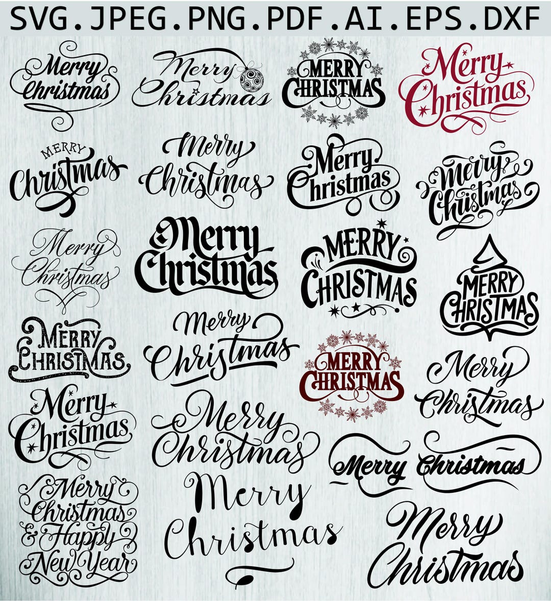 Merry Christmas Font SVG: Holiday Lettering (digital Download) - Etsy UK