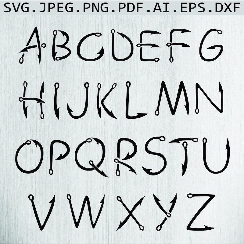Fishing Alphabet Font - Etsy
