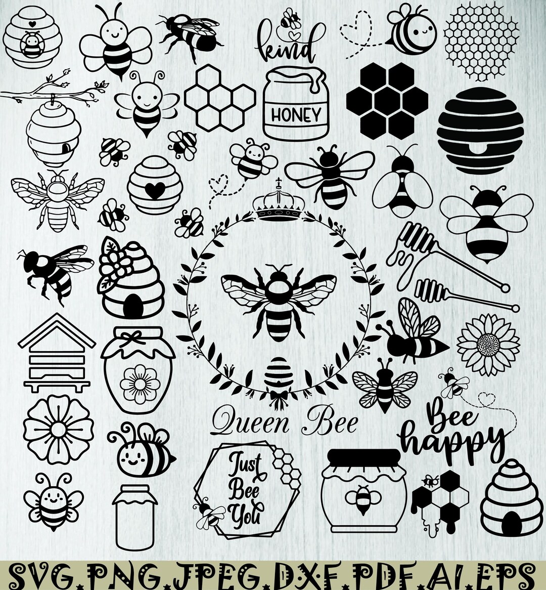 Bee Svg Bundle Bee Hive Svg Honeycomb Svg Bee Clipart Bee Cut Files ...