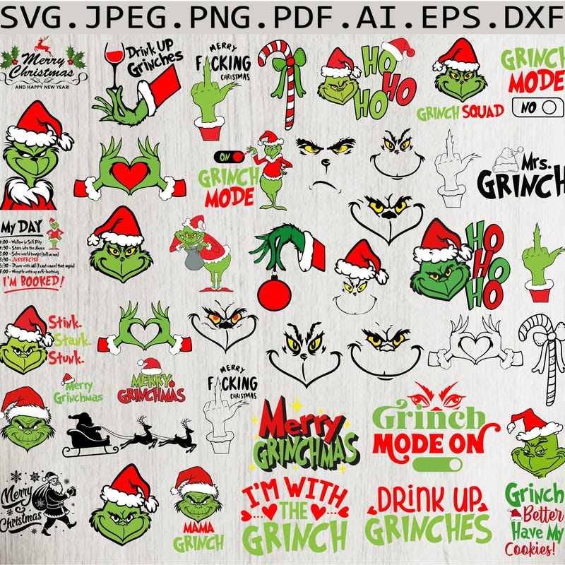 Clipart of Grinch Hand - Etsy UK