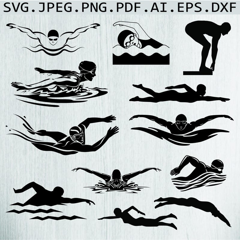 Swimmer Svg - Etsy