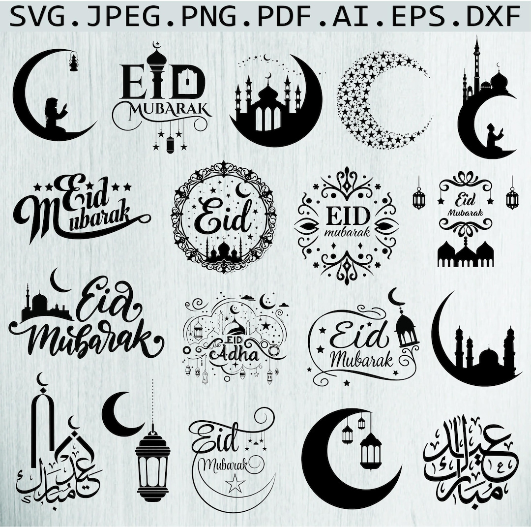 Eid Mubarak Svg,eid Decor Svg Bundle, Eid Stickers, Islamic Svg,happy ...