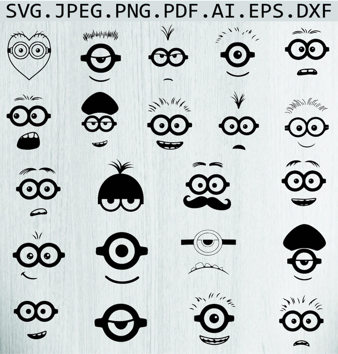 Minions Gesicht svg, Minion Gesicht svg Bundle, Minions Gesicht Clipart ...