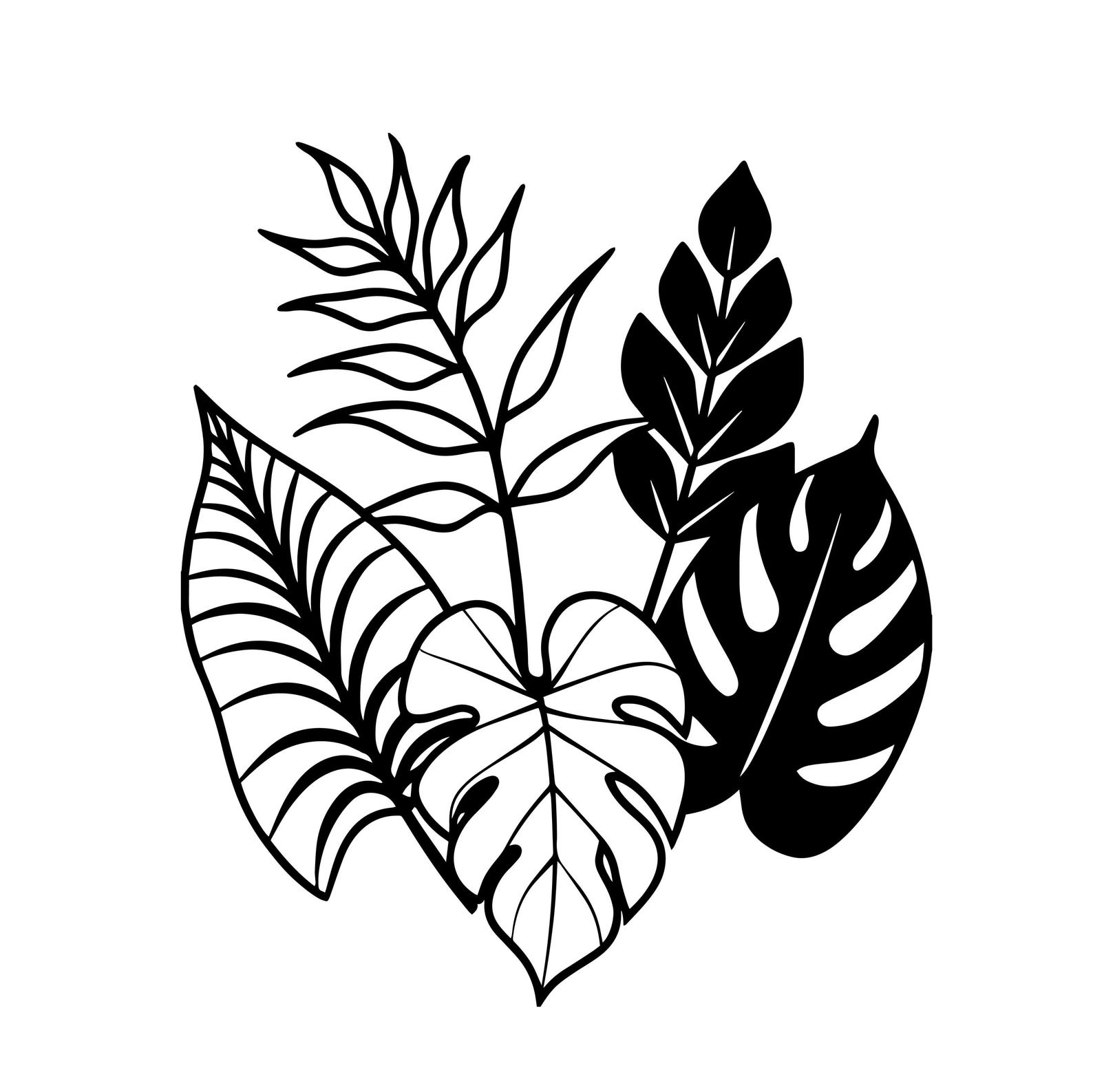 Monstera Leaf SVG Bundle: Tropical Leaves Clipart (digital Download - Etsy