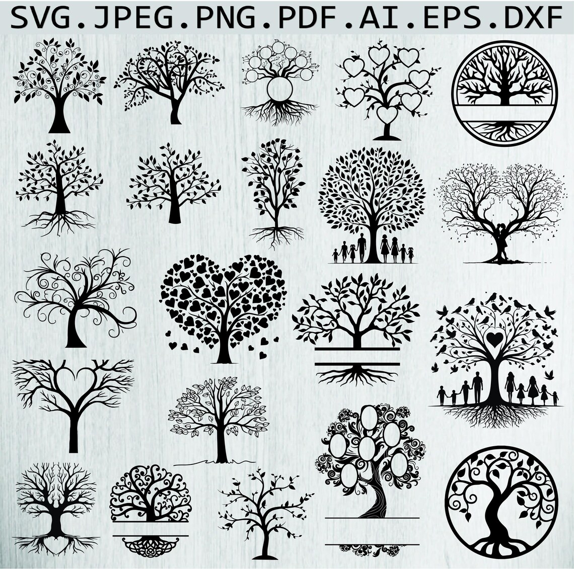 Tree of Life Svg, Family Tree Svg Bundle, Tree With Roots, Tree of Life ...