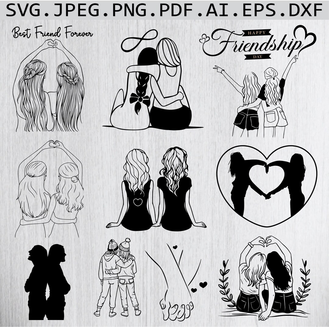 Best Friend Svg Bundle, Best Friend Svg. Friend Clipart, Besties Svg ...