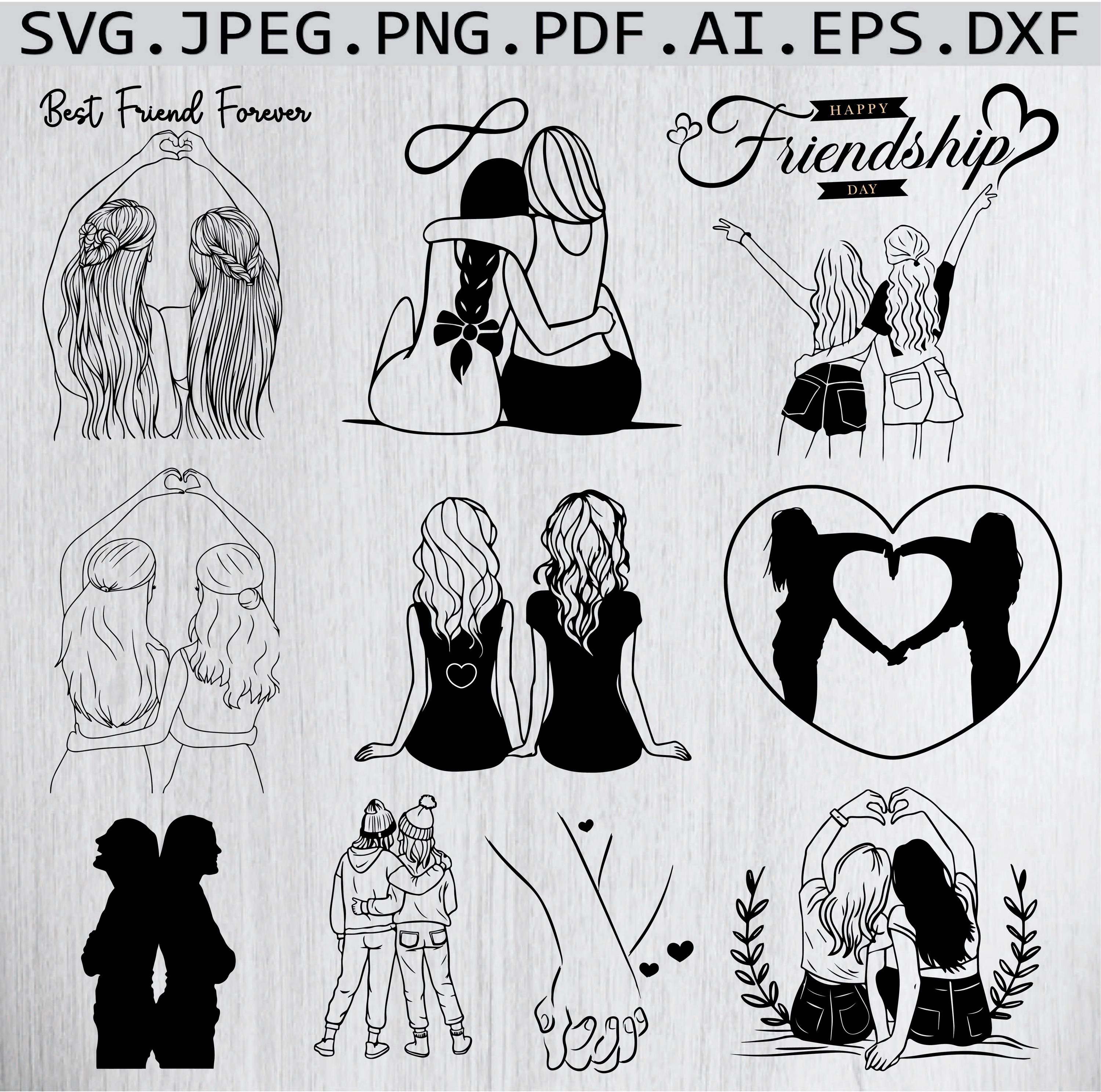 Best Friend Svg Bundle, Best Friend Svg. Friend Clipart, Besties Svg ...