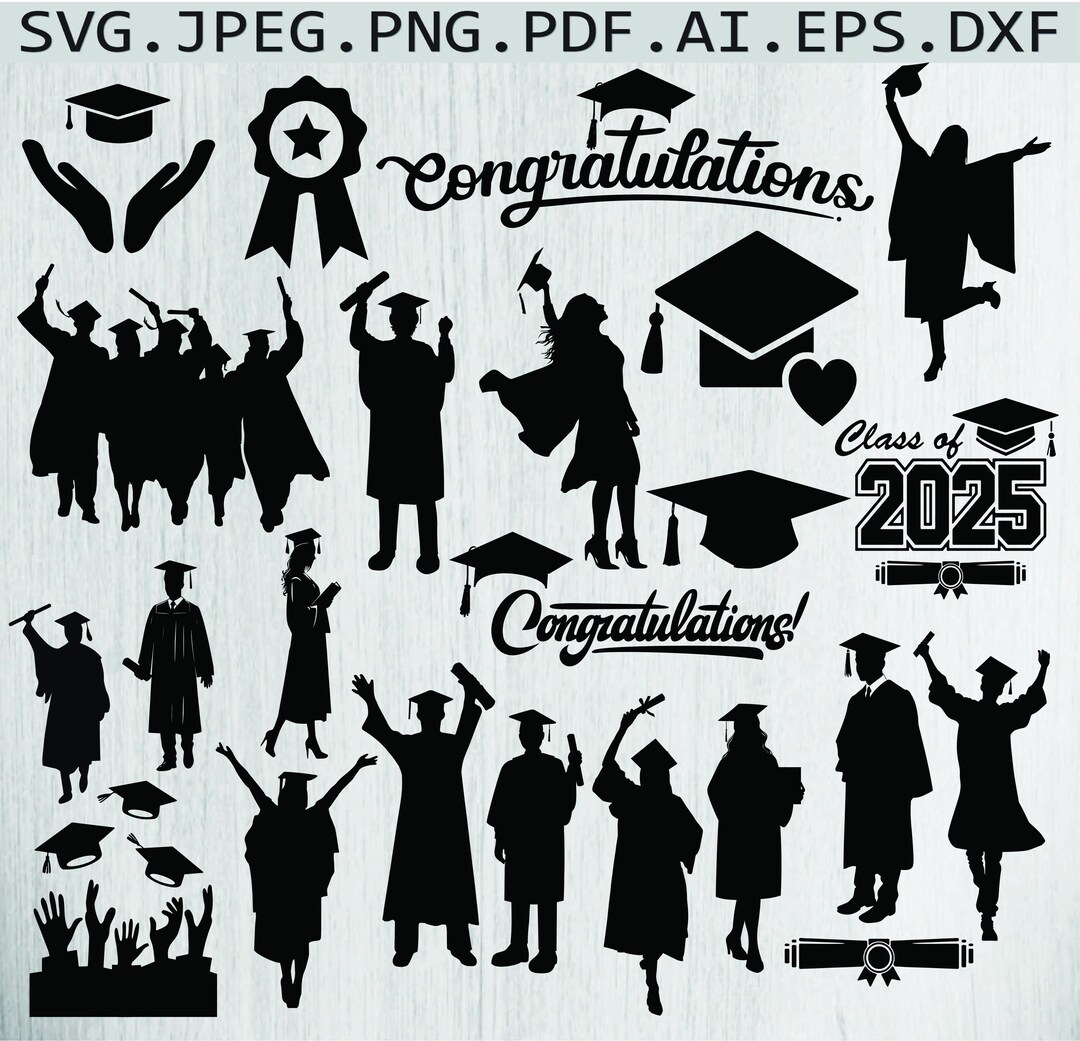 Graduation SVG Bundle: Clipart, Cut Files, Vector (digital Download) - Etsy