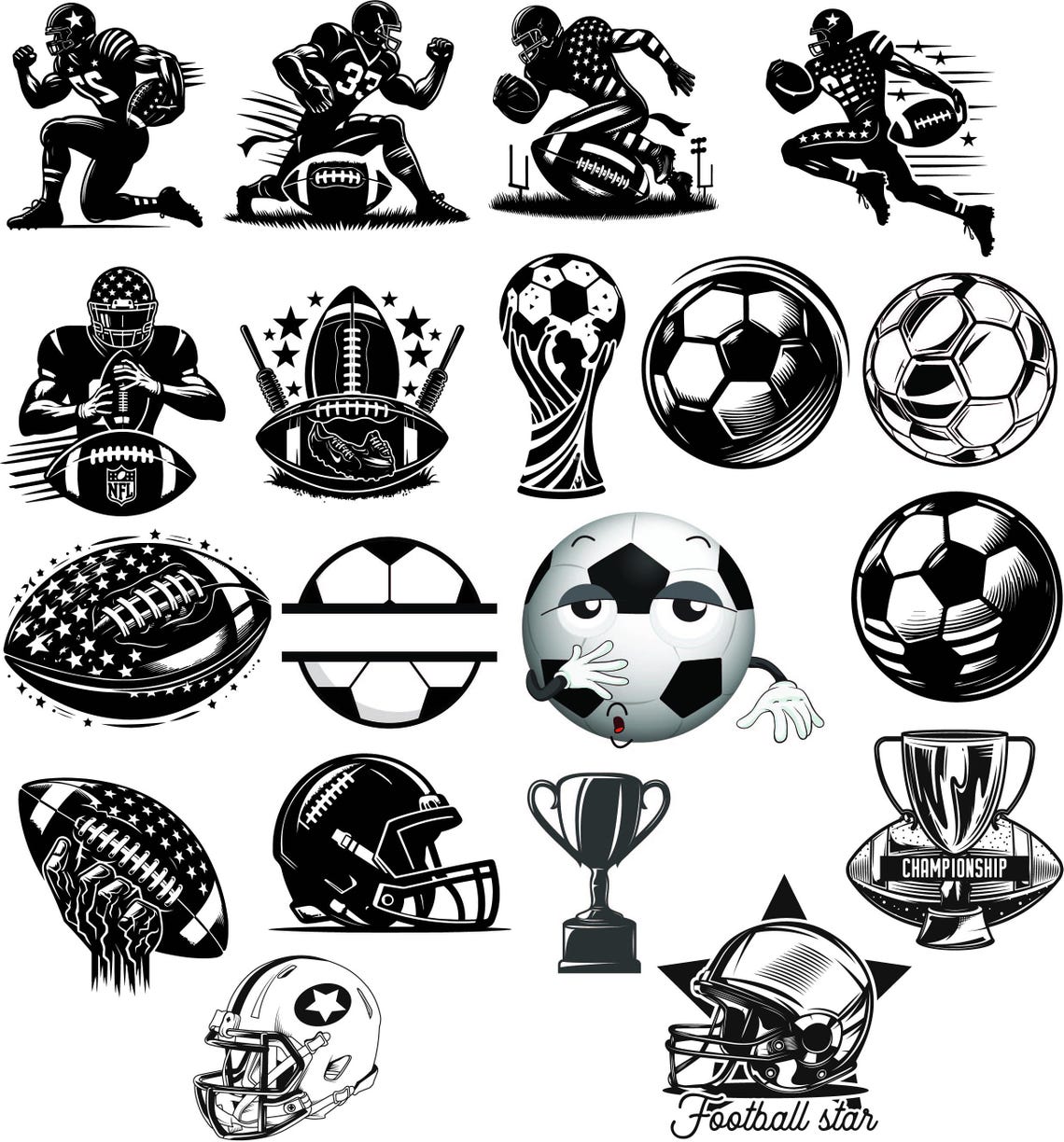 Football SVG Bundle, Quotes, Game Day Graphics (digital Download) - Etsy