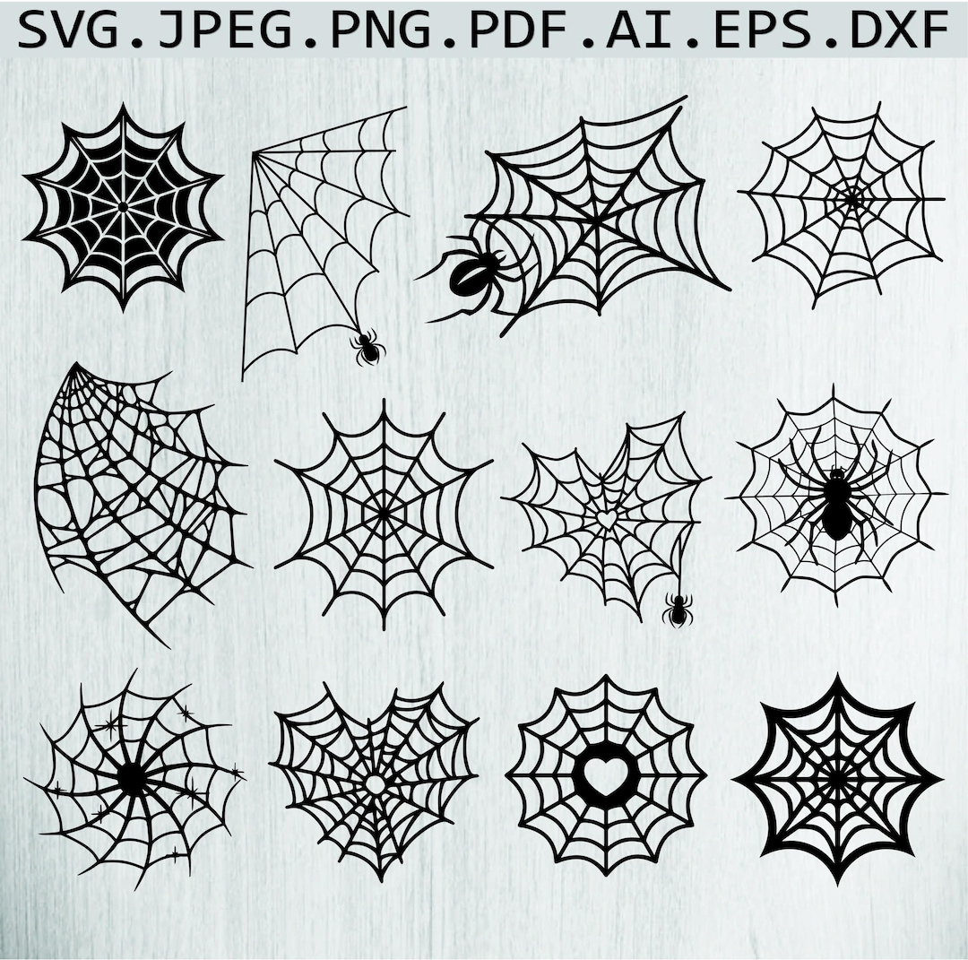 SPIDER WEB SVG, Spider Web Clipart, Spider Web Bundle Svg, Spider Web ...