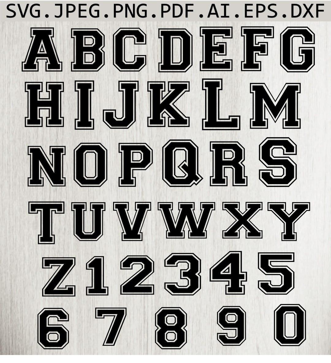 Varsitya Alphabet Svg,font Svg Bundle, Jersey Font Svg, Varsity Letters ...