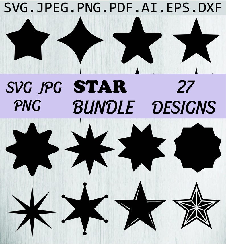 Star SVG Bundle, Star SVG, Christmas Star Svg, Night Star Svg, Shinning ...