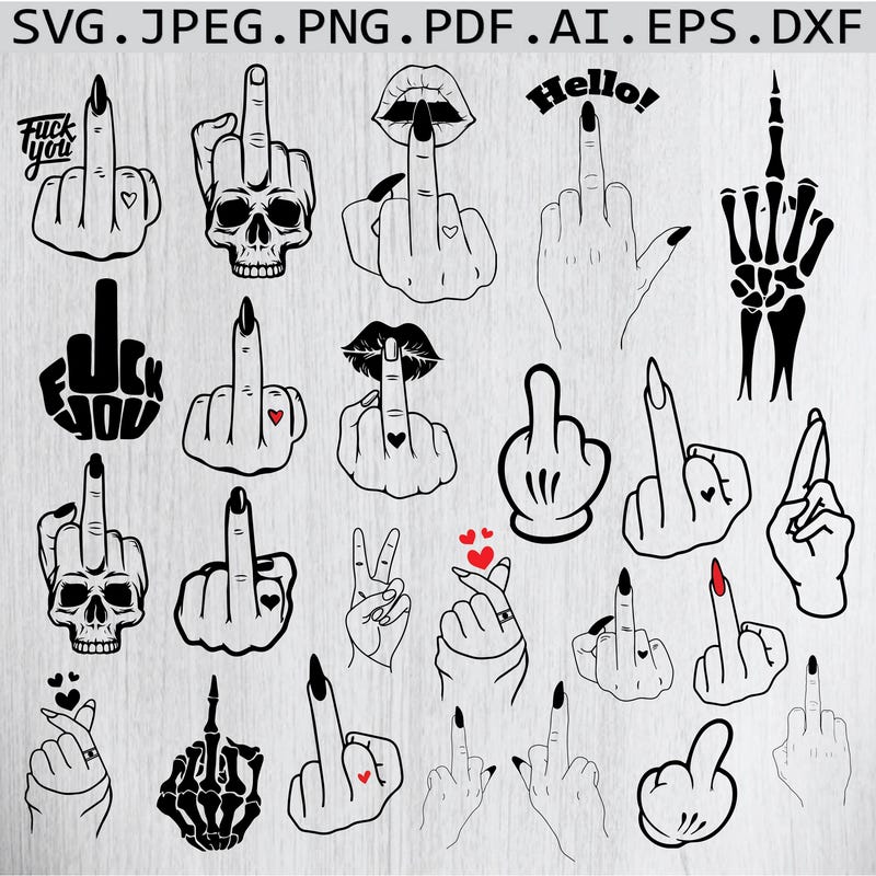 Middle Finger Svg - Etsy