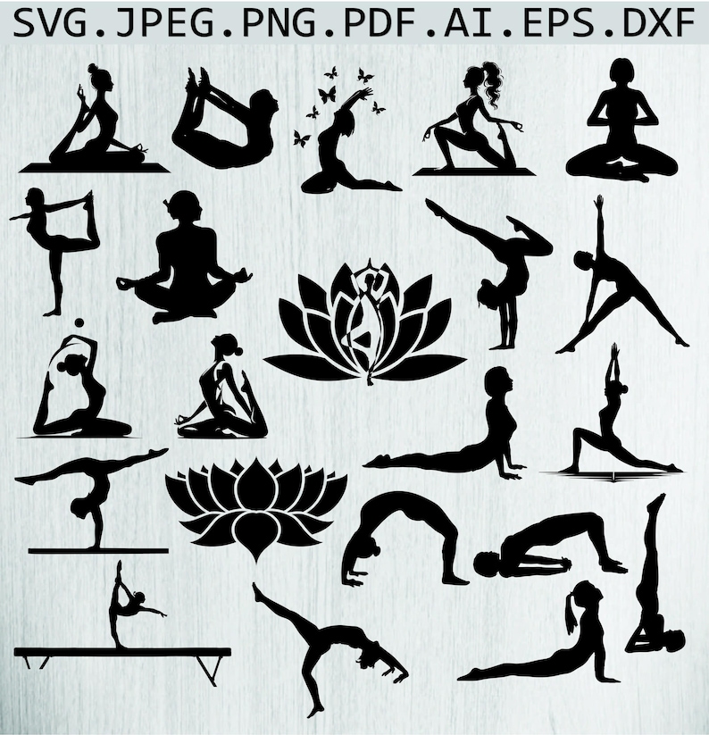 YOGA SVG , YOGA Svg Bundle, Cut Files for Cricut, Namaste Svg ...