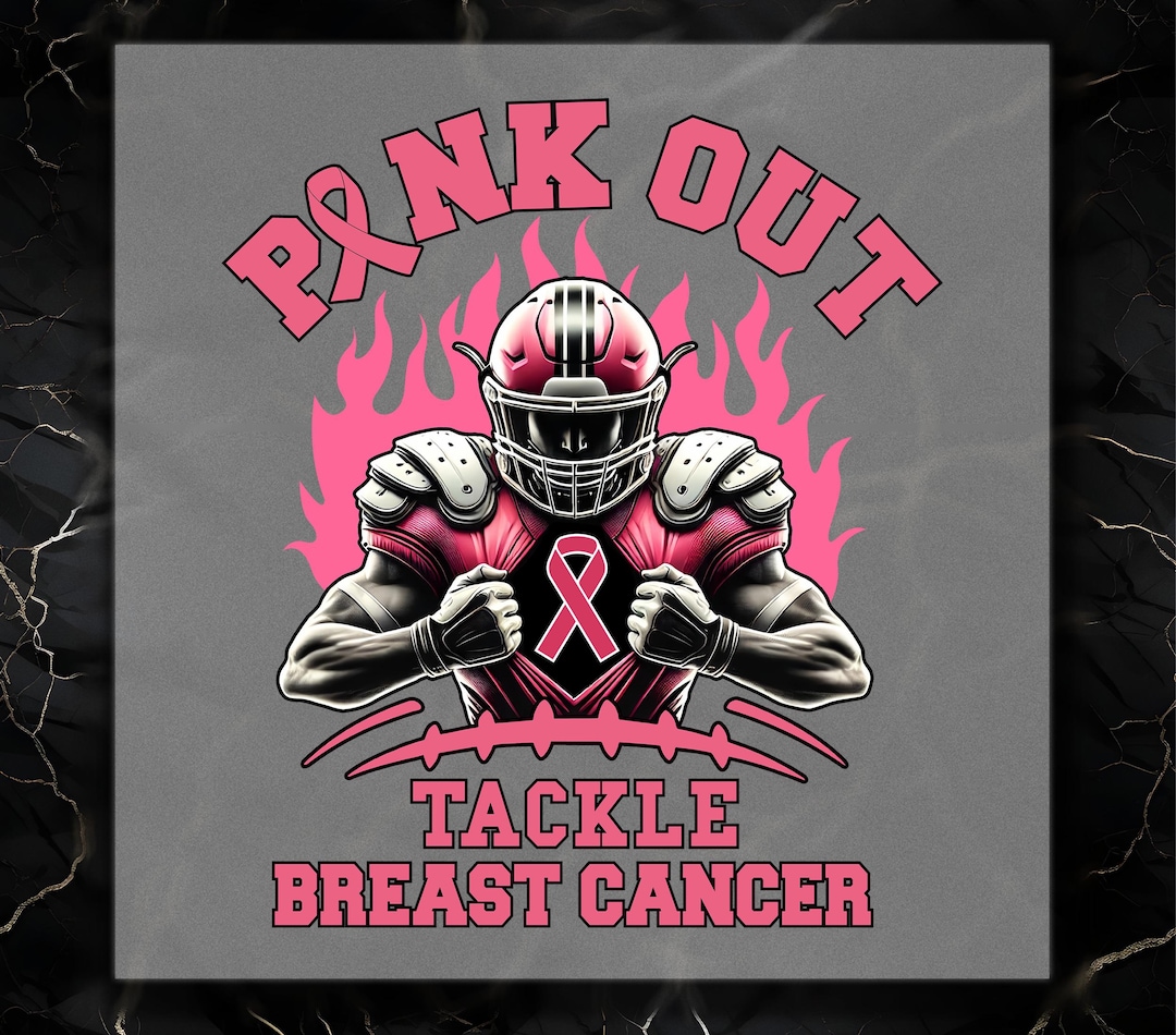 Pink Out Football DTF Transfer: Breast Cancer Awareness, Ready to Press ...